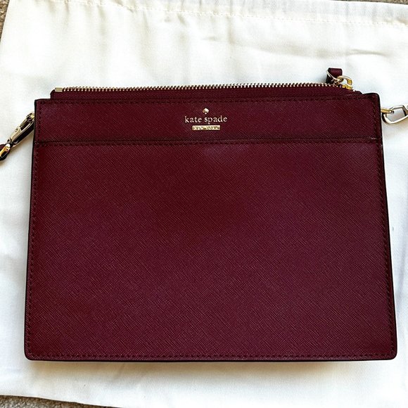 kate spade | Bags | Kate Spade Crossbody Bag In Maroon Medium Size ...